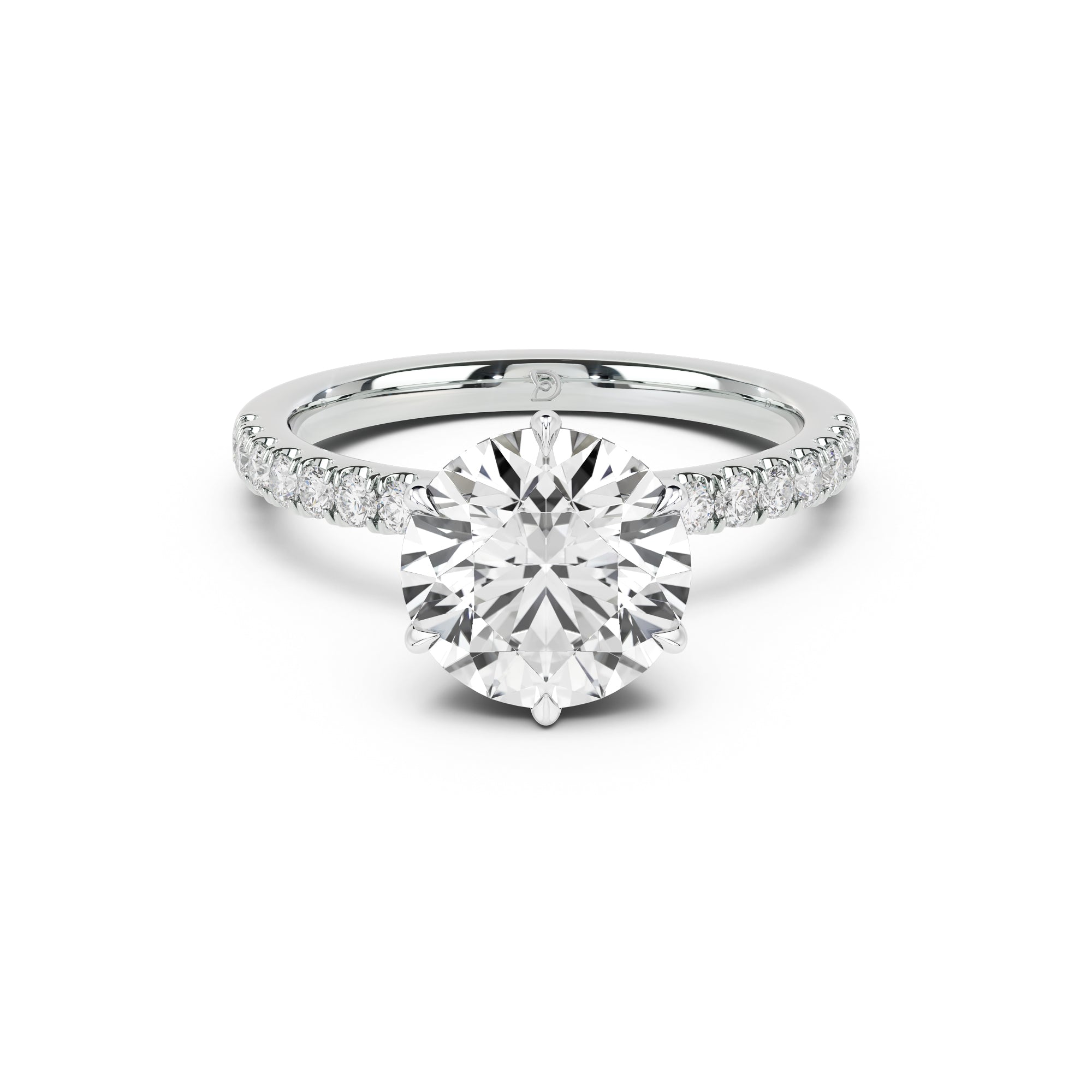 Ribbon Engagement Ring with Diamond Band