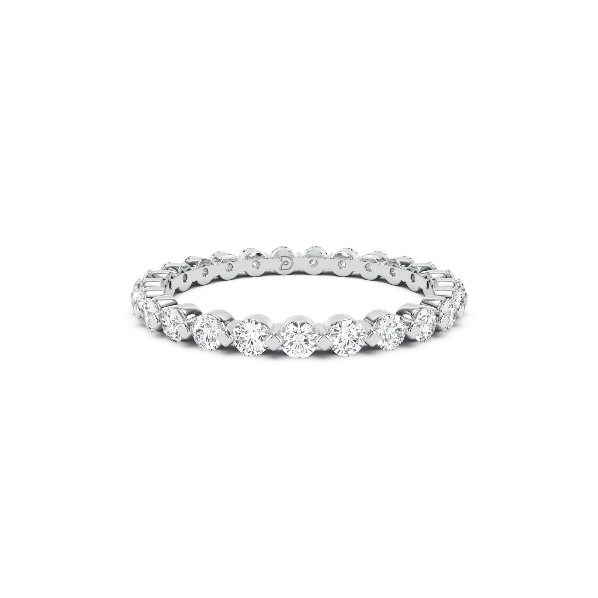 Single Shared Claw Diamond Band - Petite